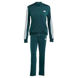 adidas Sportswear Trainingsanzug 'Essentials' Damen Größe XXS dunkelgrün / weiß