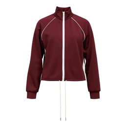 Object Sweatjacke 'OBJCASSIDY' Damen Gr&ouml;&szlig;e L weinrot / wei&szlig;