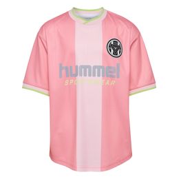Hummel Sportshirt 'Loose Ball' Jungen Gr&ouml;&szlig;e 146/152 grau / kiwi / rosa / ros&eacute;