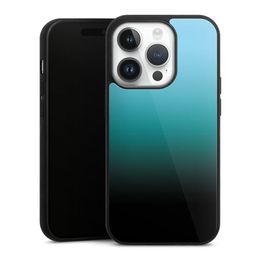 DeinDesign iPhone 14 Pro Handy Gallery Case Handyhülle 9H Gehärtetes Glas Rückseite Hülle Two-Tone Black Ombre Gallery Case