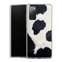 DeinDesign Galaxy S20 FE 5G Handy Silikon H&uuml;lle Case transparent Handyh&uuml;lle Animal Print Animal Look Cow Skin Silikon Case