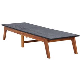 vidaXL Sonnenliege Poly Rattan und Massivholz Akazie