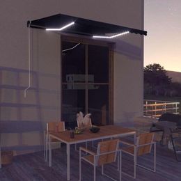 vidaXL Markise Manuell Einziehbar mit LED 350x250 cm Anthrazit