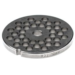 vhbw Lochscheibe Gr. 32 kompatibel mit ADE Fleischwolf - Lochdurchmesser 10mm, 13,4mm Bohrung, Edelstahl