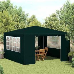vidaXL Profi-Partyzelt mit Seitenwänden 4×4 m Grün 90 g/m²