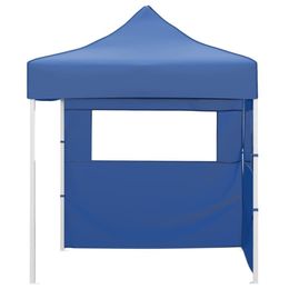 vidaXL Profi-Partyzelt Faltbar mit 2 Seitenwänden 2×2m Stahl Blau