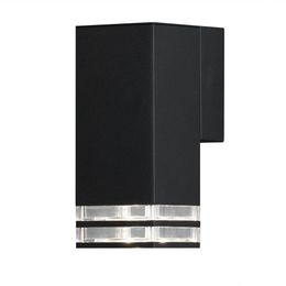 Konstsmide Pollux Wandleuchte ab mit 2xStreifen schwarz, 1xGU10 Sockel, max 1x7W, 240V, Aluminium/Acrylglas, 411-750