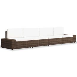 vidaXL 4-tlg. Garten-Lounge-Set Poly Rattan Braun