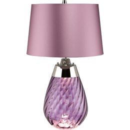 Elstead Lena Tischleuchte E27 61cm Pflaume getöntes Glas, Heather Shade Heidekraut-Farbe