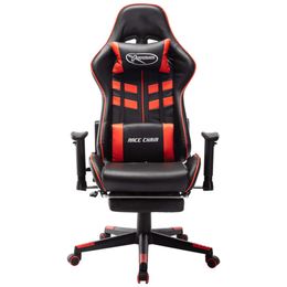 vidaXL Gaming-Stuhl mit Fußstütze Schwarz und Rot Kunstleder