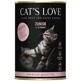 CAT'S LOVE Nassfutter Katze Junior Huhn 24x400 g