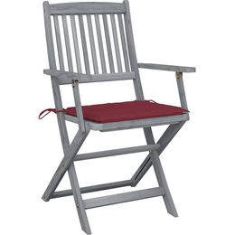 vidaXL Klappbare Gartenstühle 4 Stk. mit Sitzkissen Massivholz Akazie