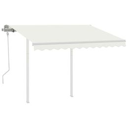 vidaXL Markise Manuell Einziehbar mit Pfosten 3,5x2,5 m Creme