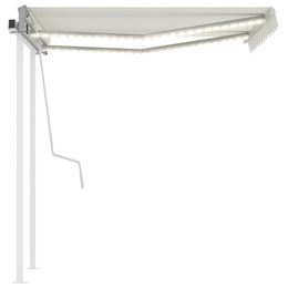 vidaXL Markise Manuell Einziehbar mit LED 3x2,5 m Creme