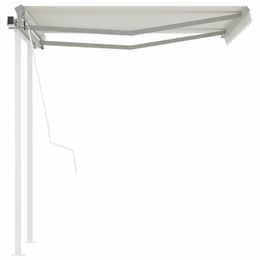 vidaXL Markise Automatisch Einziehbar mit Pfosten 3,5x2,5 m Creme