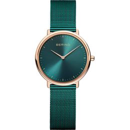 Bering Damen Uhr Armbanduhr Ultra-Slim Grün - 15729-868 Edelstahl