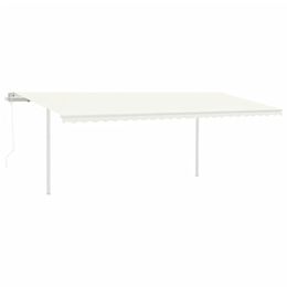 vidaXL Markise Automatisch Einziehbar mit Pfosten 6x3,5 m Creme