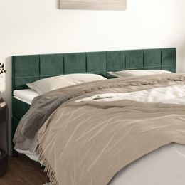 vidaXL Kopfteile 2 Stk. Dunkelgrün 90x5x78/88 cm Samt