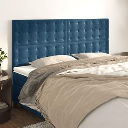 vidaXL Kopfteile 4 Stk. Dunkelblau 80x5x78/88 cm Samt