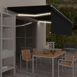 Markise Automatisch mit Rollo LED Windsensor 5x3m Anthrazit