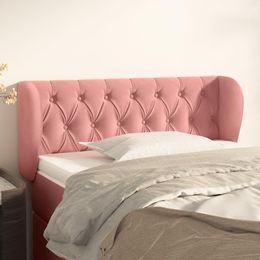 vidaXL Kopfteil mit Ohren Rosa 93x23x78/88 cm Samt