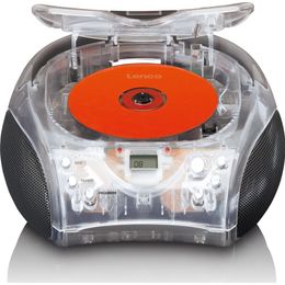 Lenco SCD-24TR - Tragbares FM-Radio mit CD-Player - Kopfhöreranschluß - Transparent