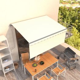 vidaXL Markise Automatisch Einziehbar mit Volant 3,5x2,5 m Creme