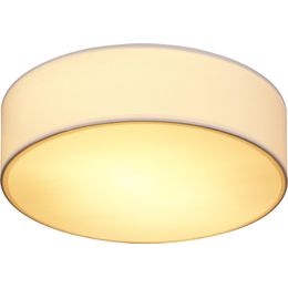 Monzana® Deckenlampe Stoff Wohnzimmer Schlafzimmer E27 Weiß 38cm Rund 2-Flammig 40W Lampe Flur Küche Deckenstrahler Deckenleuchte Stoffdeckenlampe