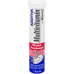 ADDITIVA Multivitamin + Mineral Pfirsich-Geschmack Brausetabletten, 20 St. Tabletten