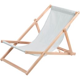 Bequeme Liege aus Holz in hellem Eschenholz, ideal für Strand, Balkon, Terrasse