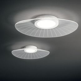 Fabas Luce LED Deckenleuchte Vela 120x430mm 24W Warmweiß Weiß dimmbar
