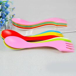 6 PCs Löffel Gabel Messer Besteck Camping Wanderspork Combo Reise Utensilien Gadget