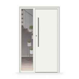 Haust&uuml;r Wei&szlig; mit Seitenteil links, Aluminium, Wei&szlig; RAL 9016 Feinstruktur, 1050 x 1700 mm, Modell Berlin, individuell konfigurieren