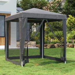 vidaXL Partyzelt mit 4 Mesh-Seitenwänden Anthrazit 2x2 m HDPE