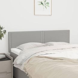 vidaXL Kopfteile 2 Stk. Hellgrau 72x5x78/88 cm Stoff