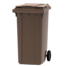PROREGAL Premium 2-Rad-Mülltonne MGB | 240 Liter, HxBxT 107,9x58,3x73,7cm | HDPE-Kunststoff | Braun