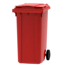 PROREGAL Premium 2-Rad-Mülltonne MGB | 240 Liter, HxBxT 107,9x58,3x73,7cm | HDPE-Kunststoff | Rot