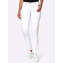 WITT Damen Jeans mit Fu&szlig;schlitzen, wei&szlig;, Gr&ouml;&szlig;e 20