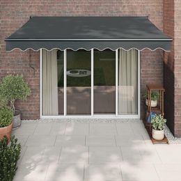 Markise Einziehbar Anthrazit 3x2,5 m Stoff und Aluminium