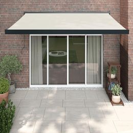 vidaXL Markise Einziehbar Creme 3x2,5 m Stoff und Aluminium