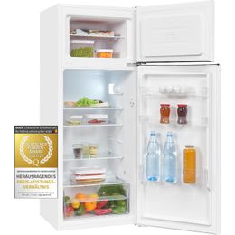 Exquisit Kühl-Gefrierkombination KGC270-45-040D weiss | 206 L Volumen | Kühl-Gefrier-Kombination Türanschlag wechselbar | Temperaturregelung | Kühlgefrierkombination freistehend