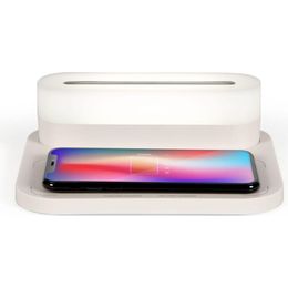 LIVOO Touch-Nachttischlampe Induktionsladestation Smartphone USB TEA292W weiß
