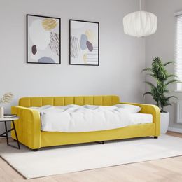 vidaXL Tagesbett mit Matratze Gelb 100x200 cm Samt