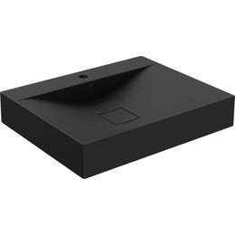 Mexen Poli Waschbecken aus Konglomerat eine Öffnung 60 x 48 cm, Schwarz - 23026071