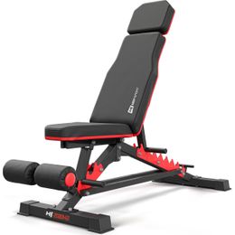Hop-Sport Hantelbank HS-2090HB, Hantelbank klappbar & stabil, multifunktionale und verstellbare Trainingsbank, bis zu 300 kg belastbar