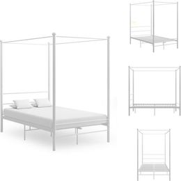vidaXL Himmelbett Weiß Metall 120x200 cm - Betten & Bettgestelle