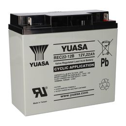 Yuasa Blei-Akku REC22-12B Pb 12V 22Ah Zyklenfest, M5 Flachpol