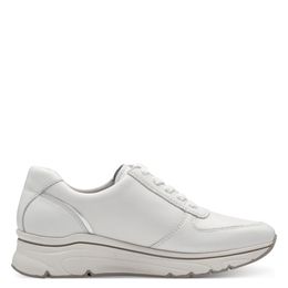 Tamaris Damen Sneaker Leder Schnürung Reißverschluss Halbschuh 1-23711-42, Größe:38 EU, Farbe:Weiß