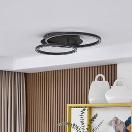 LUCANDE LED-Deckenlampe Tjado, 62 cm lang, schwarz, Metall