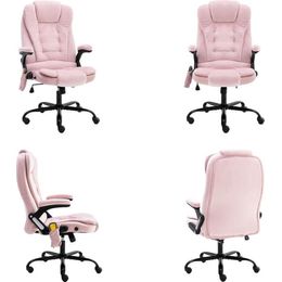 vidaXL Massage Bürostuhl Rosa Samt - Bürostuhl - Bürostühle - Massage-Bürostuhl - Massage-Bürostühle